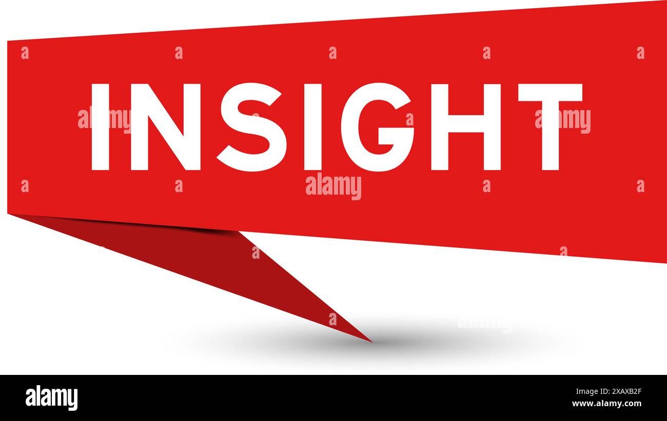 Red color speech banner with word insight on white background Stock ...