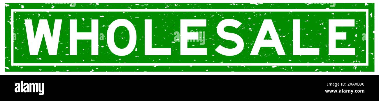 Grunge green wholesale word square rubber seal stamp on white ...