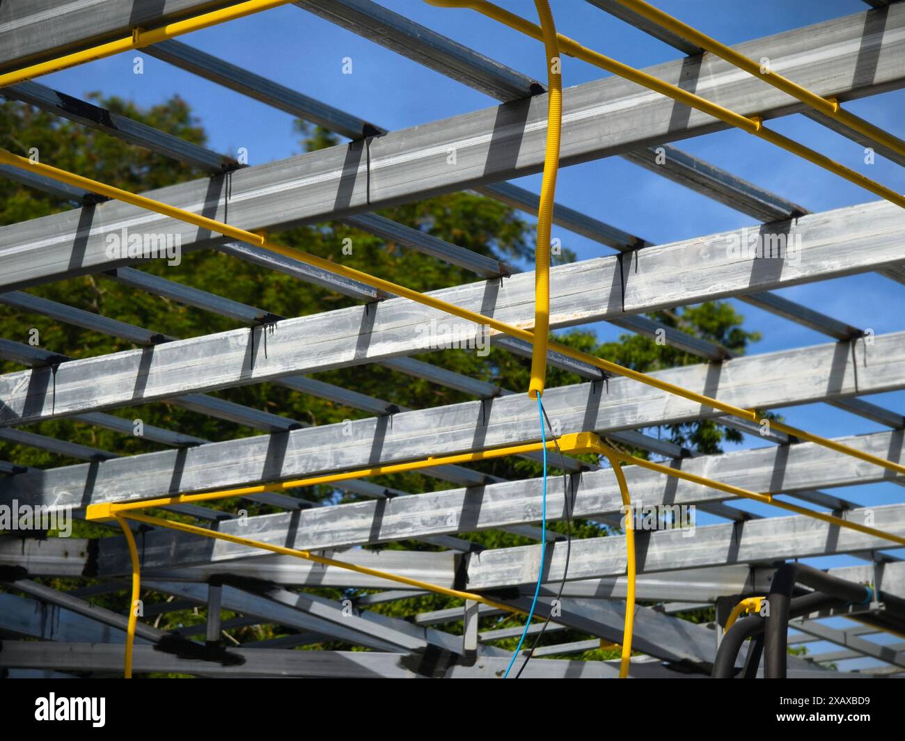 Metal engineering structure on a construction site Stock Photo - Alamy