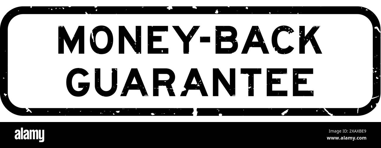Grunge black money back guarantee word square rubber seal stamp on white background Stock Vector ...