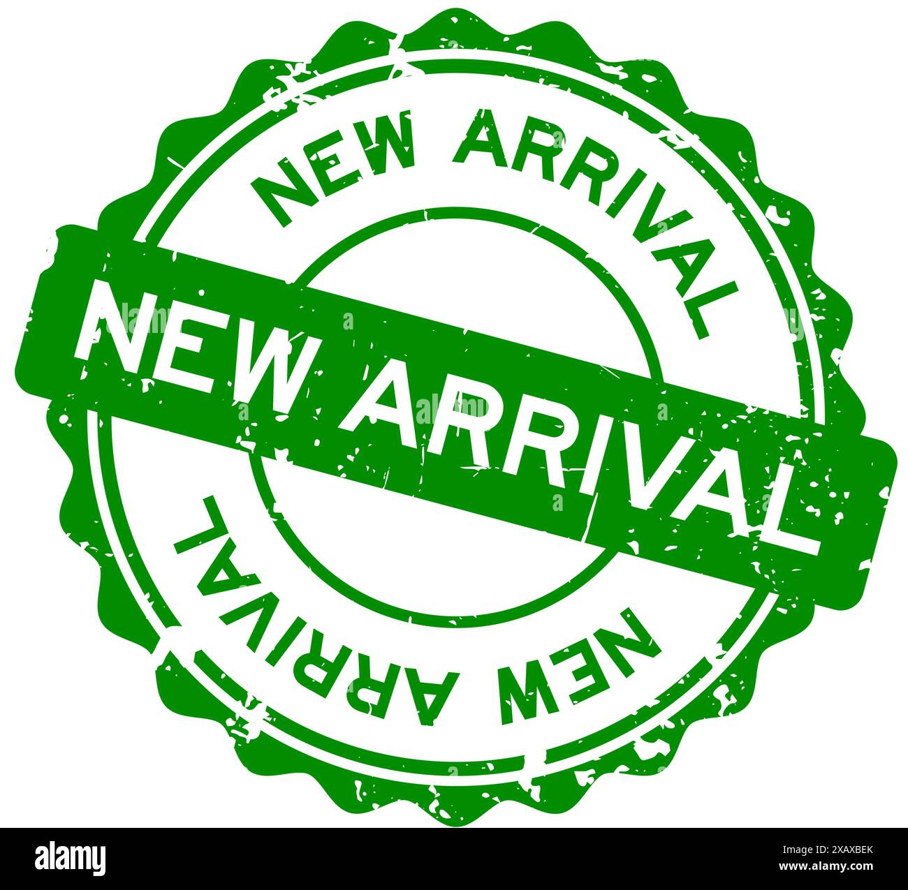 Grunge green new arrival word round rubber seal stamp on white background Stock Vector Image ...