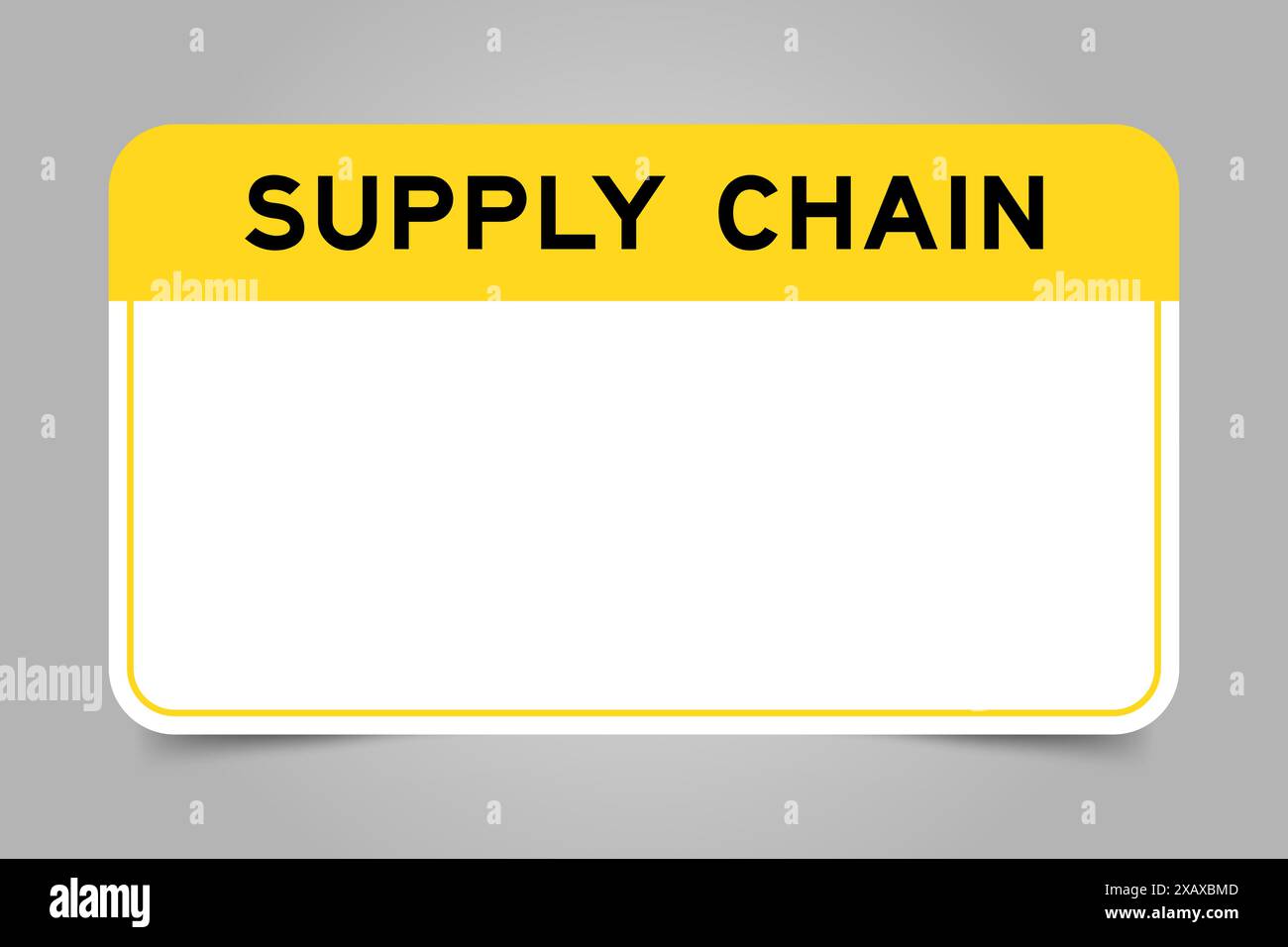 Label banner that have yellow headline with word supply chain and white ...