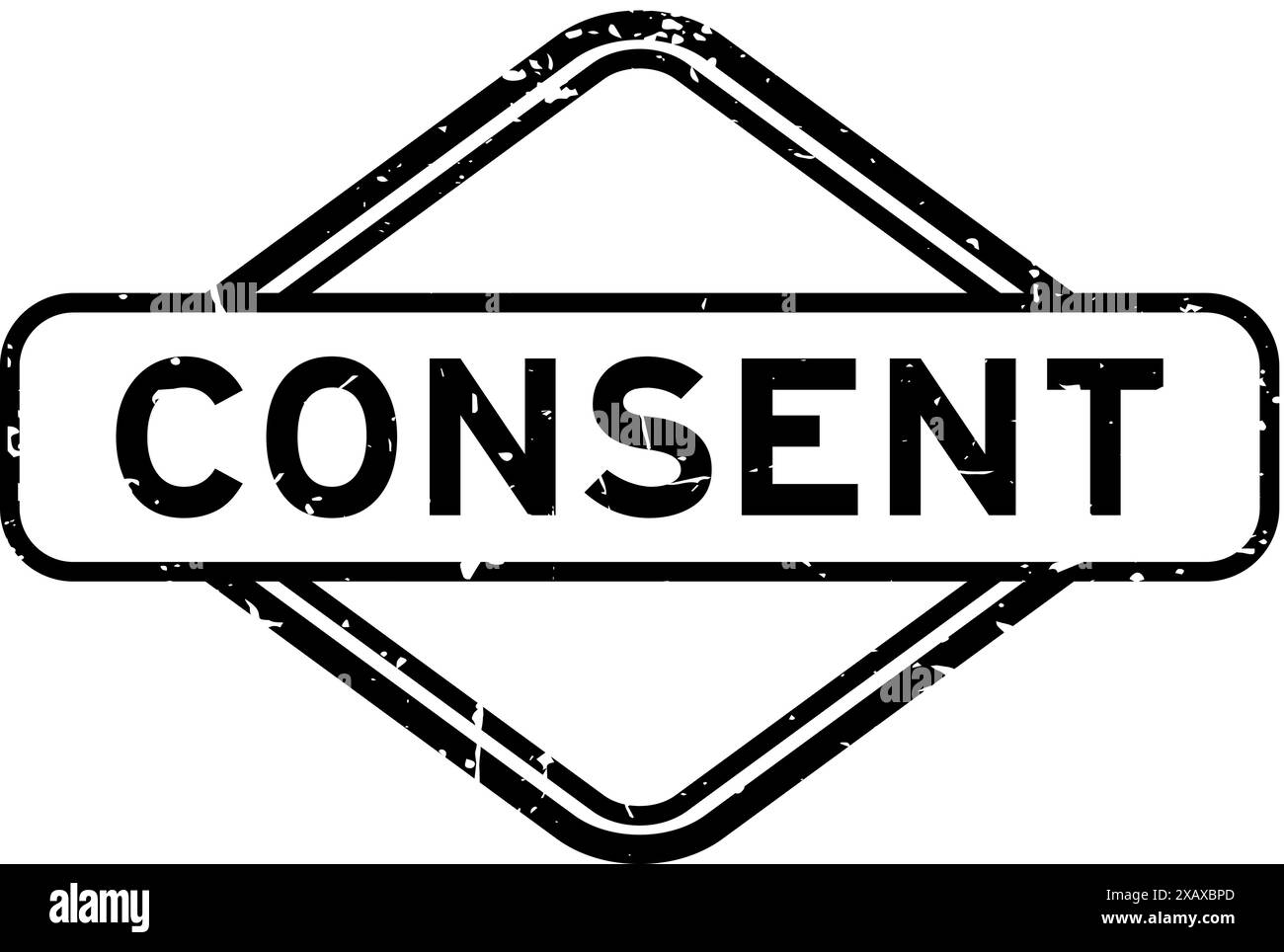 Grunge black consent word rubber seal stamp on white background Stock ...
