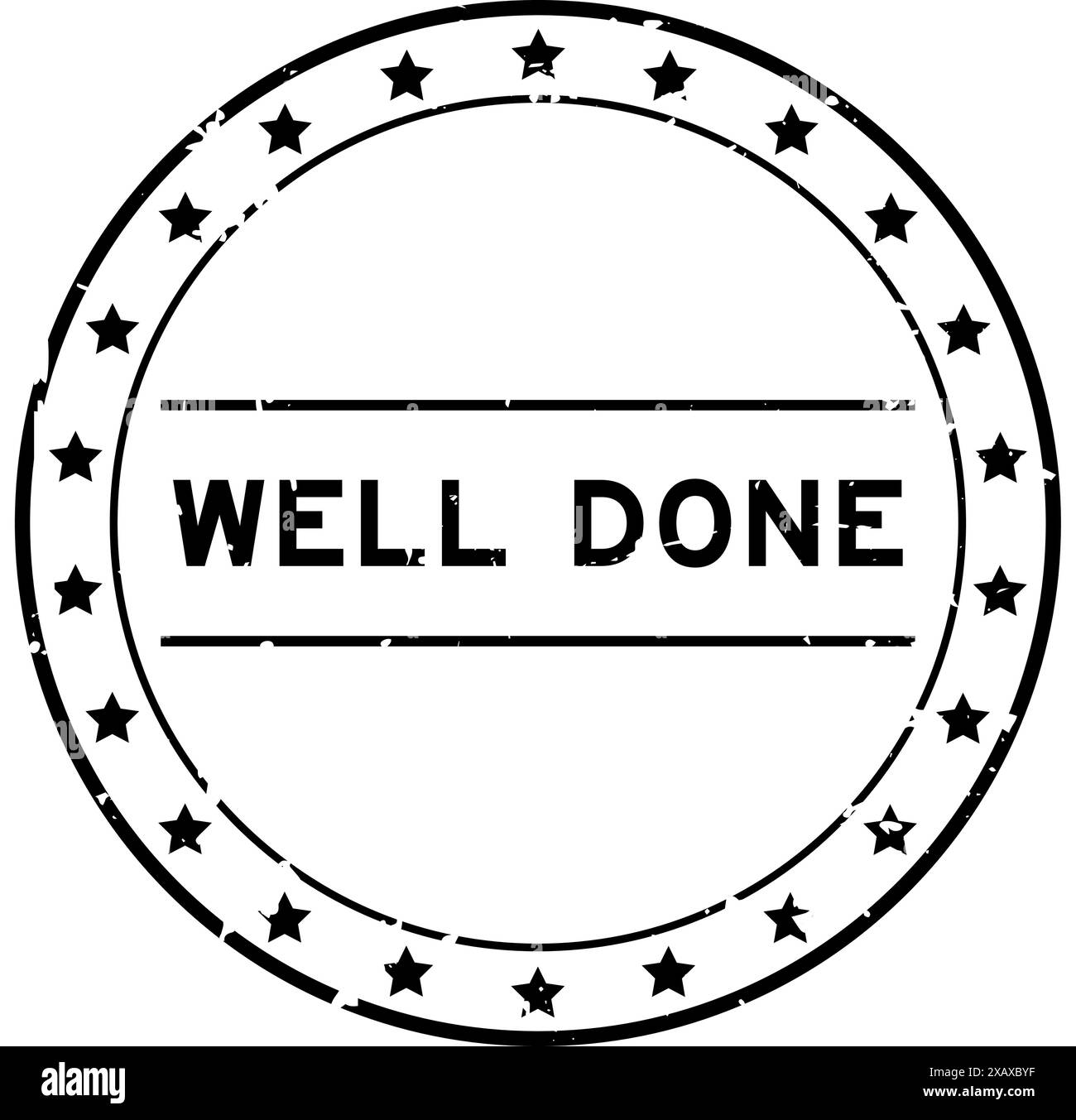 Grunge black well done word round rubber seal stamp on white background ...