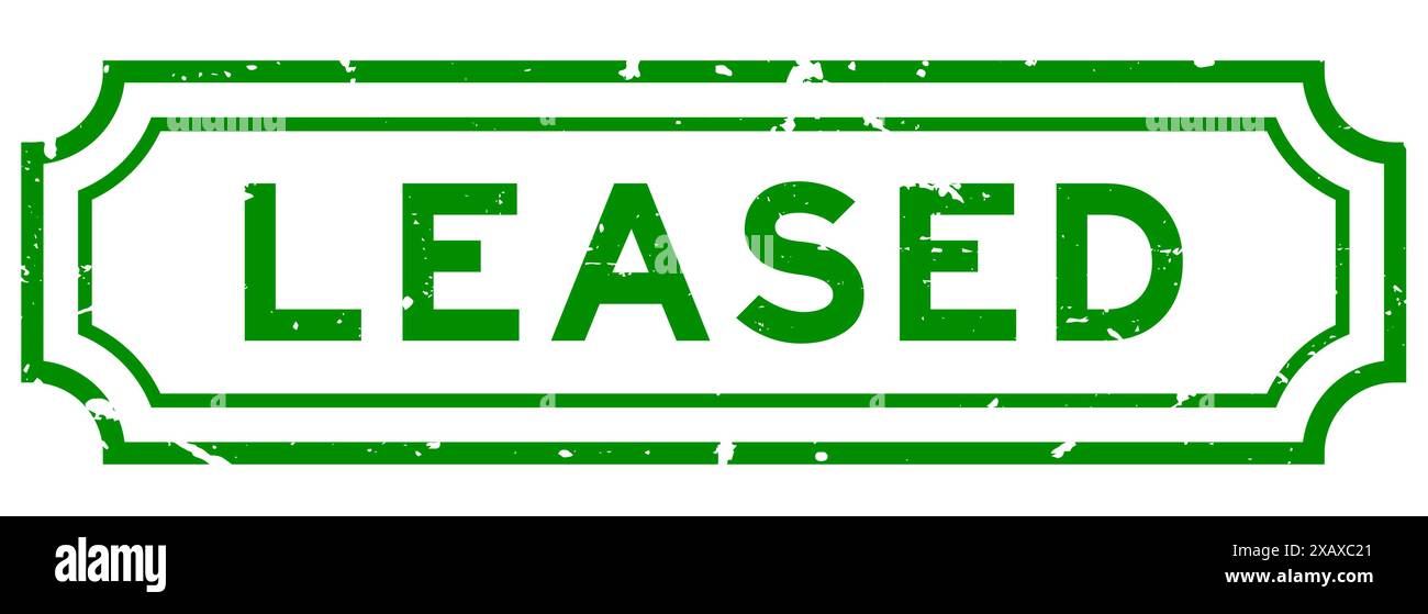 Grunge green leased word rubber seal stamp on white background Stock ...