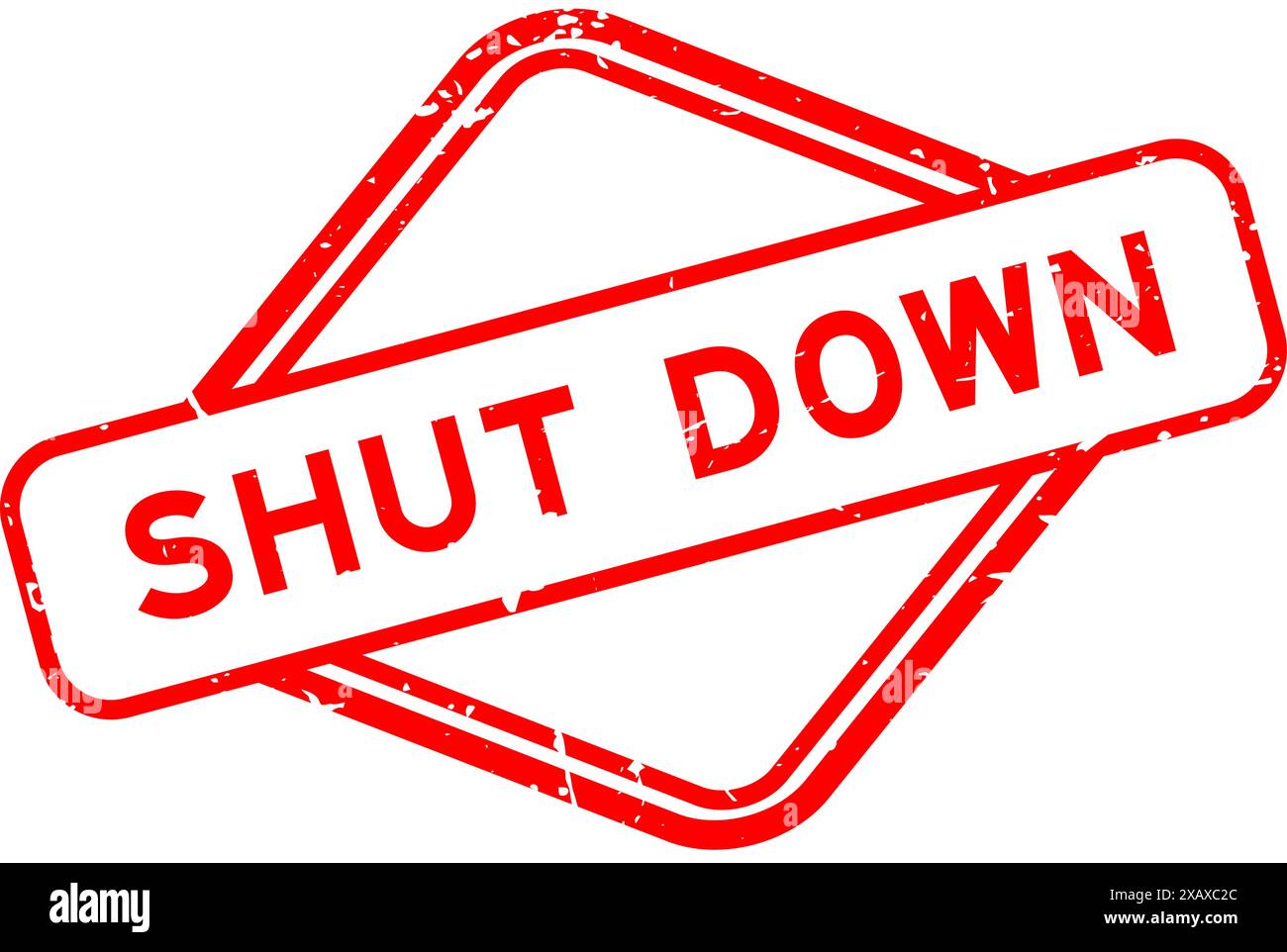 Grunge red shut down word rubber seal stamp on white background Stock Vector Image & Art - Alamy