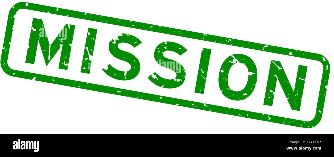 Grunge green mission word square rubber seal stamp on white background Stock Vector Image & Art ...