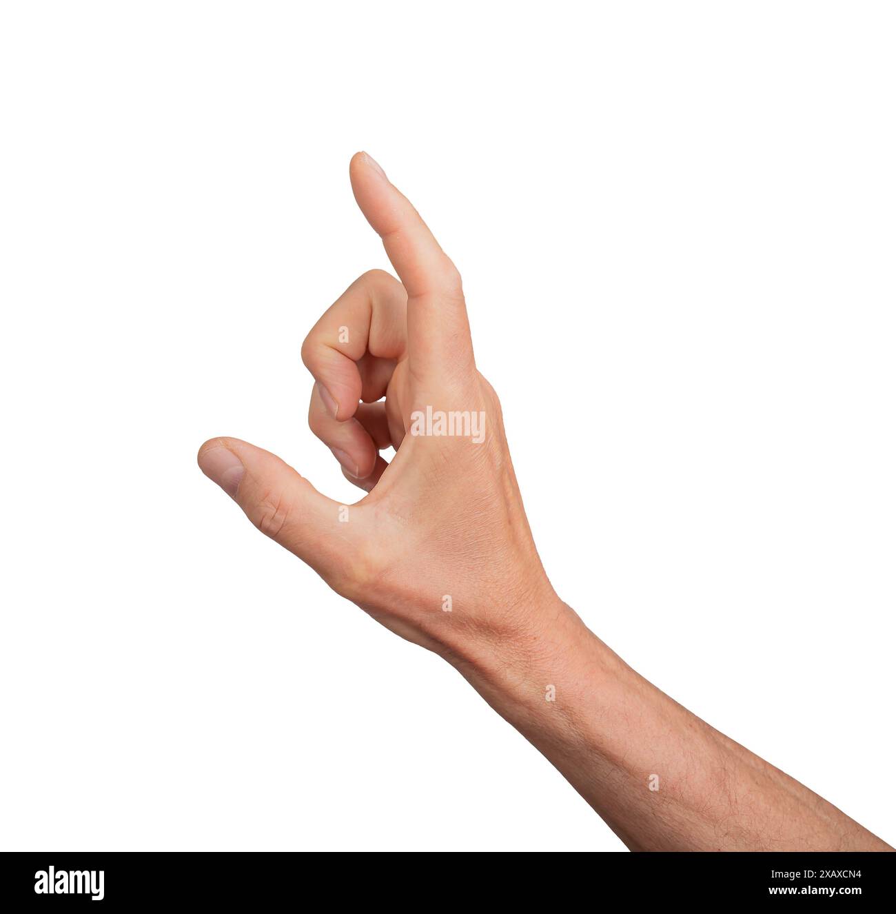 Hand showing a large measurement using thumb and index finger, isolated ...