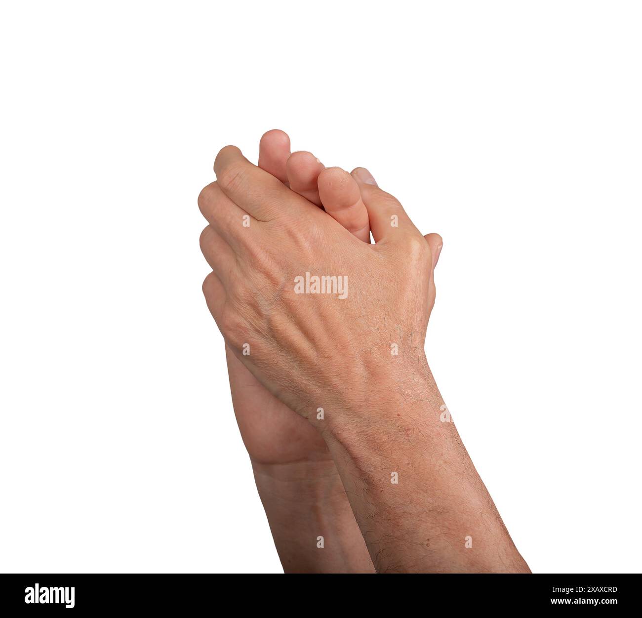 Male hands clapping, isolated on a white background. Applauding and showing recognition, perfect ...