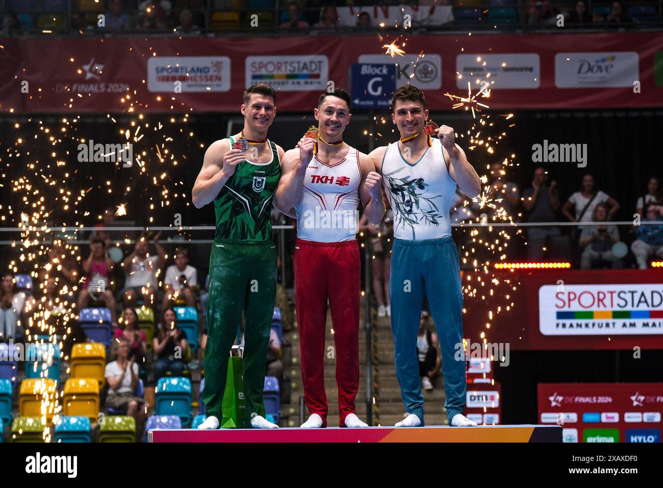 Lukas Dauser (TSV Unterhaching), Andreas Toba (TK Hannover) und Carlo ...