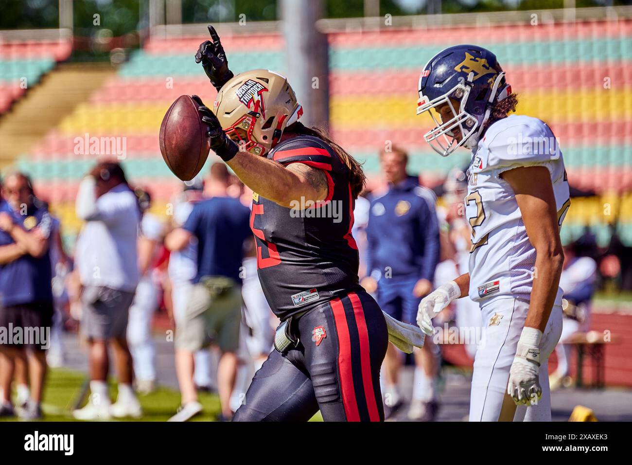 Nicolai Schumann (Berlin Thunder, #85), Touchdown, Jubel, GER, Berlin ...