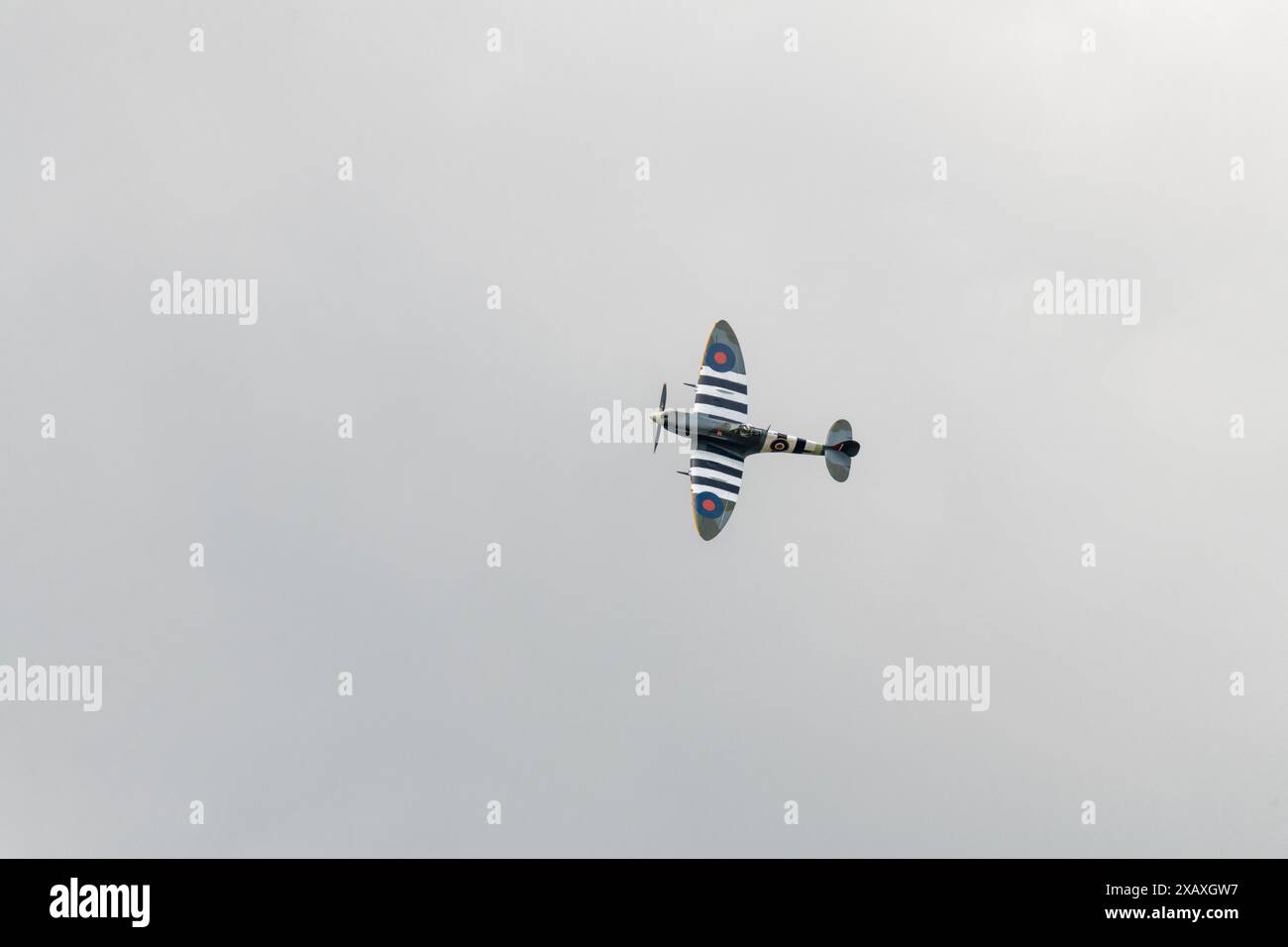 Aerial photograph of Spitfire IX during flying display over Bidlea ...