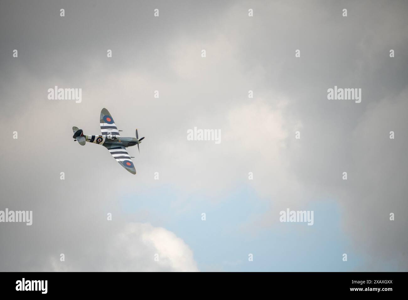 Aerial photograph of Spitfire IX during flying display over Bidlea ...