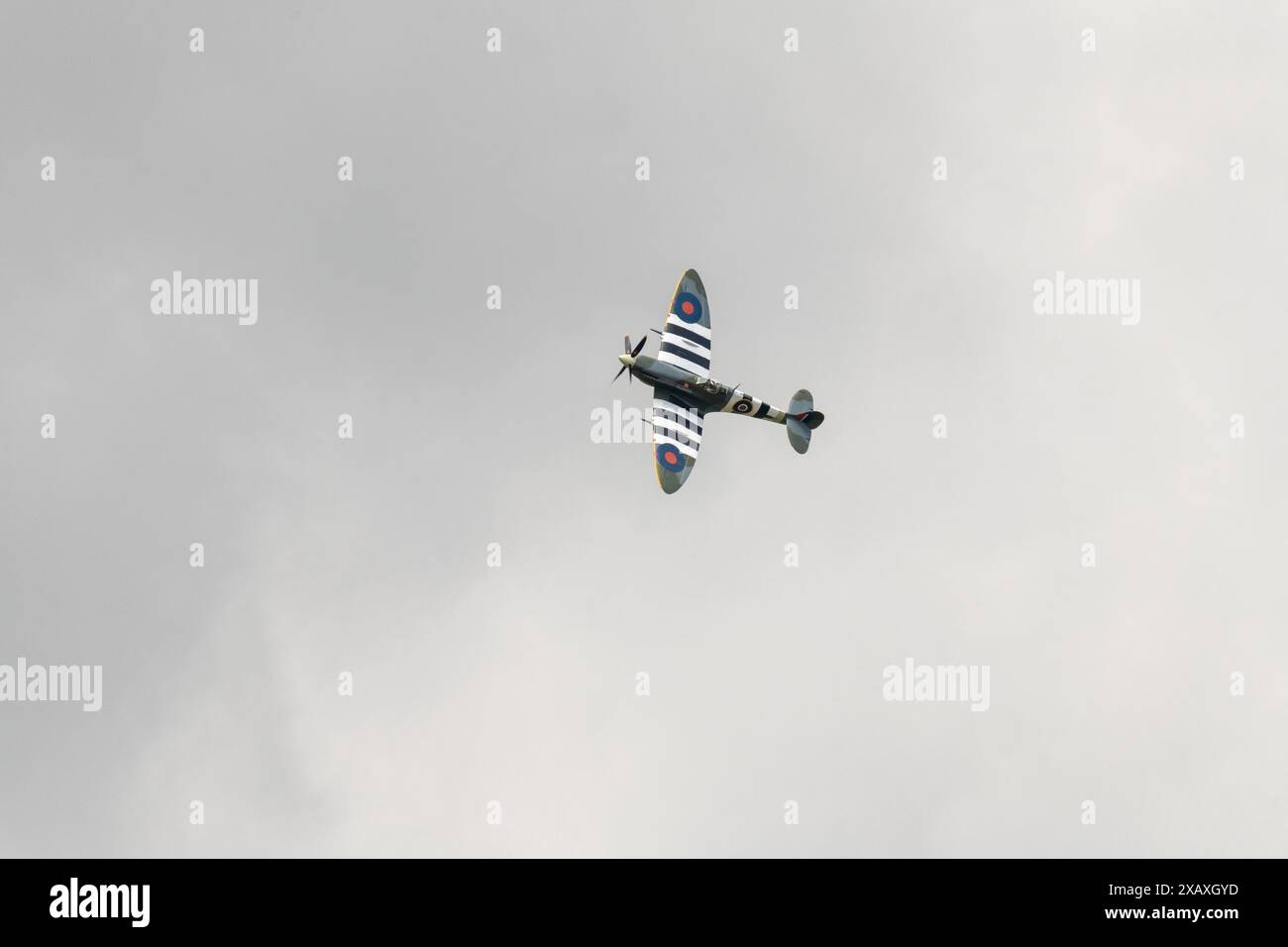 Aerial photograph of Spitfire IX during flying display over Bidlea ...