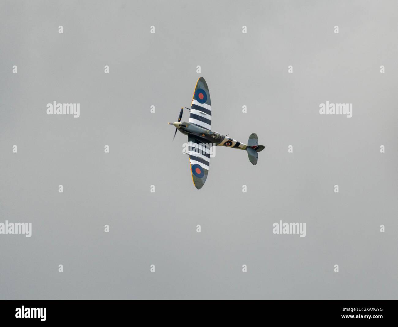 Aerial photograph of Spitfire IX during flying display over Bidlea ...