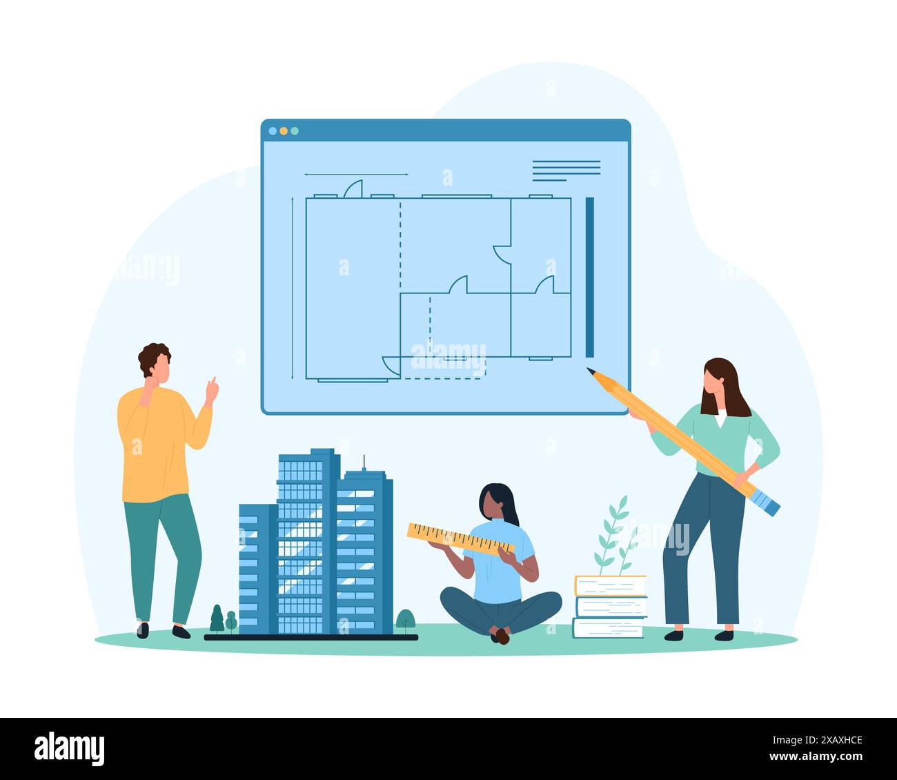 Architecture Plans Cartoon