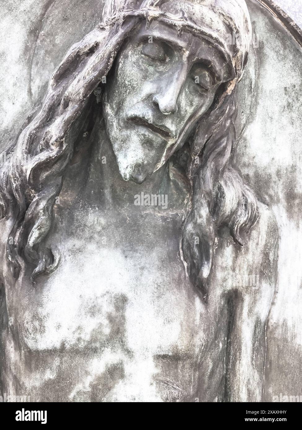 Jesus Christ. An ancient statue. Religion, faith, death, suffering ...