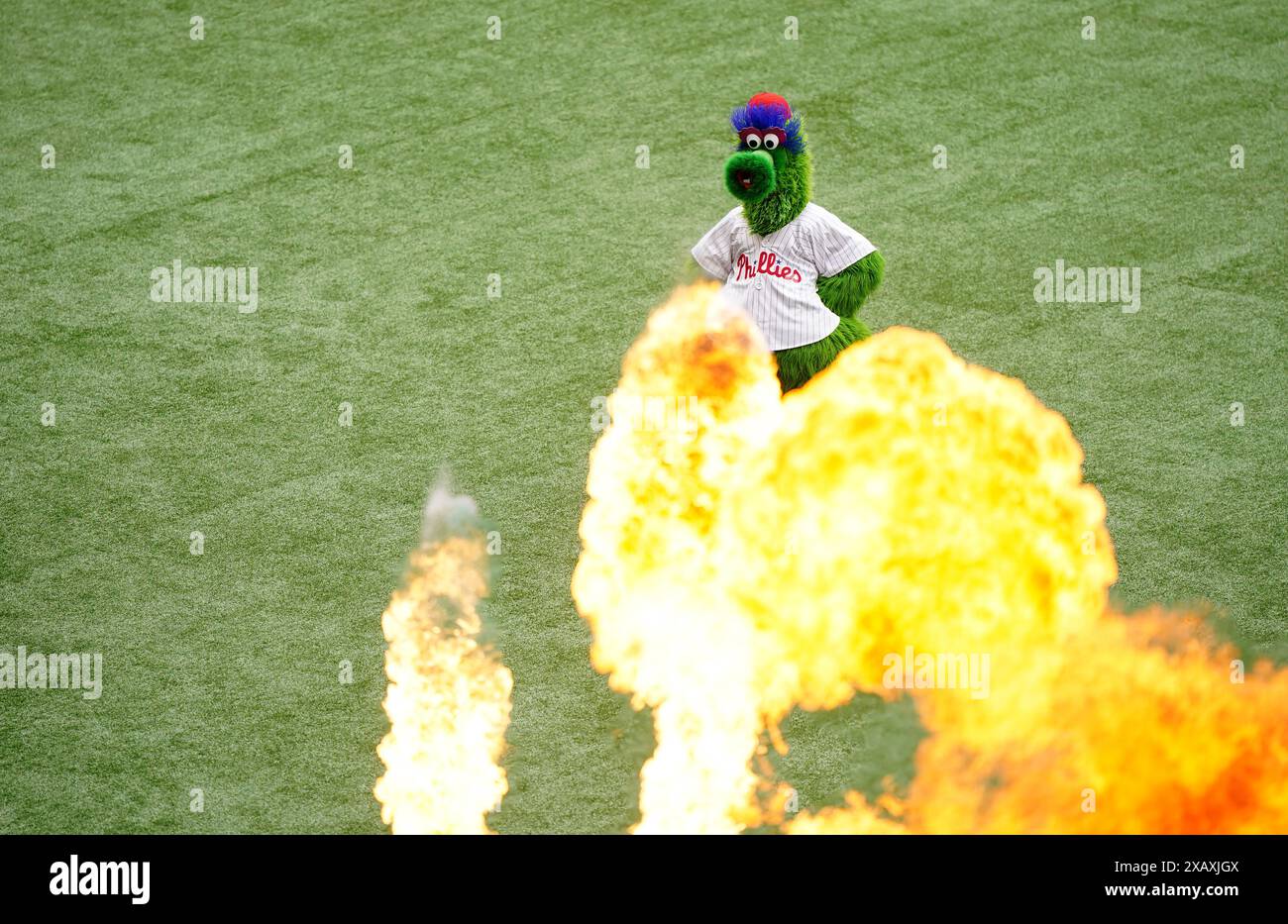 The Philadelphia Phillies' mascot the Phillie Phanatic during game two ...