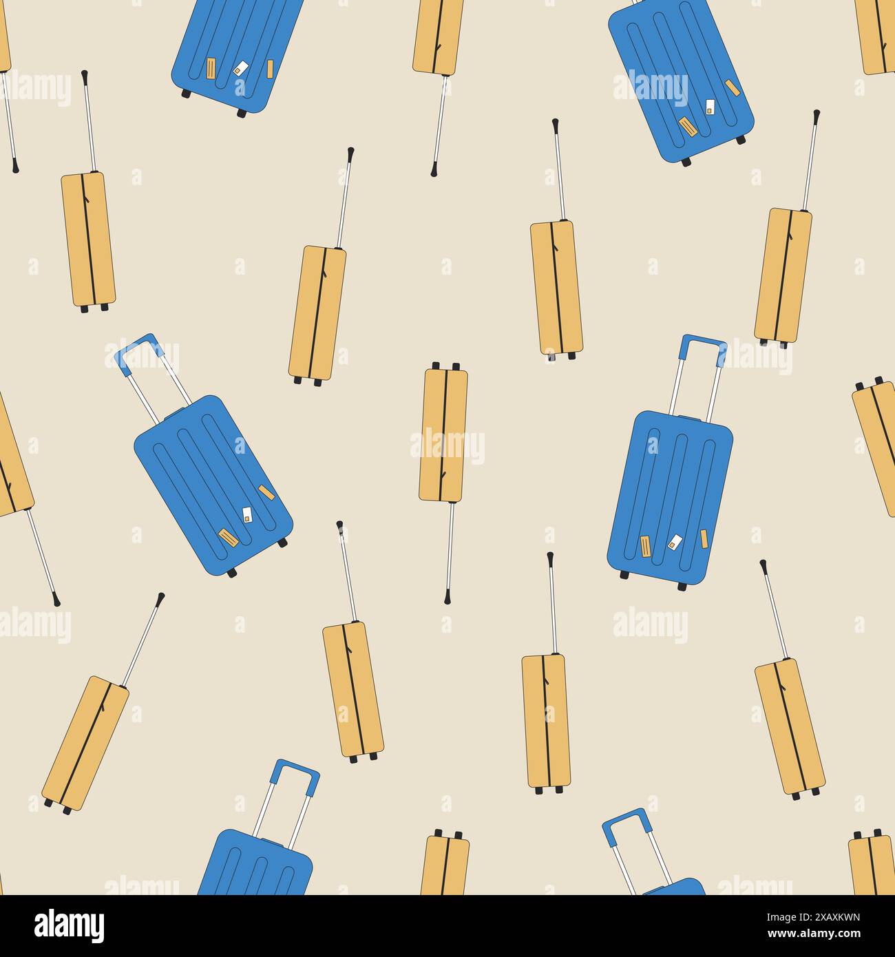 Travel luggage retro seamless pattern. Suitcase repeat background ...