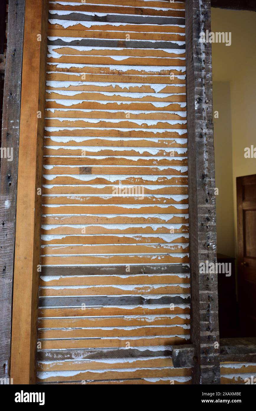 Example of lath and plaster construction - normally hidden from behind ...