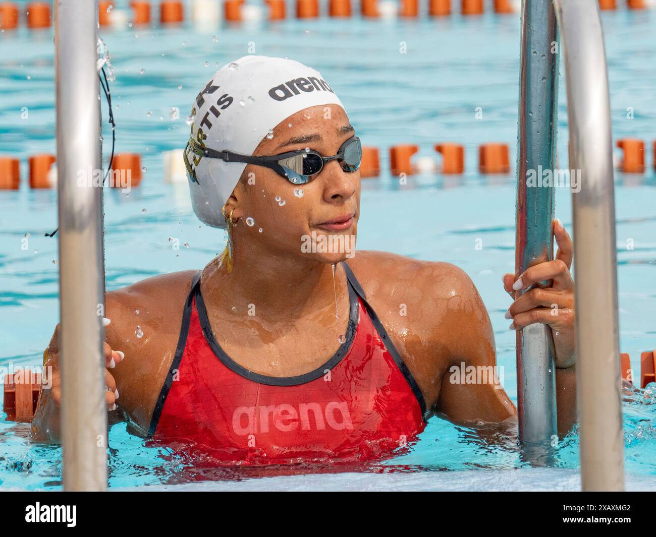 Italian Olympic swimmer Sara Curtis during the Campus Aquae Swim Cup ...