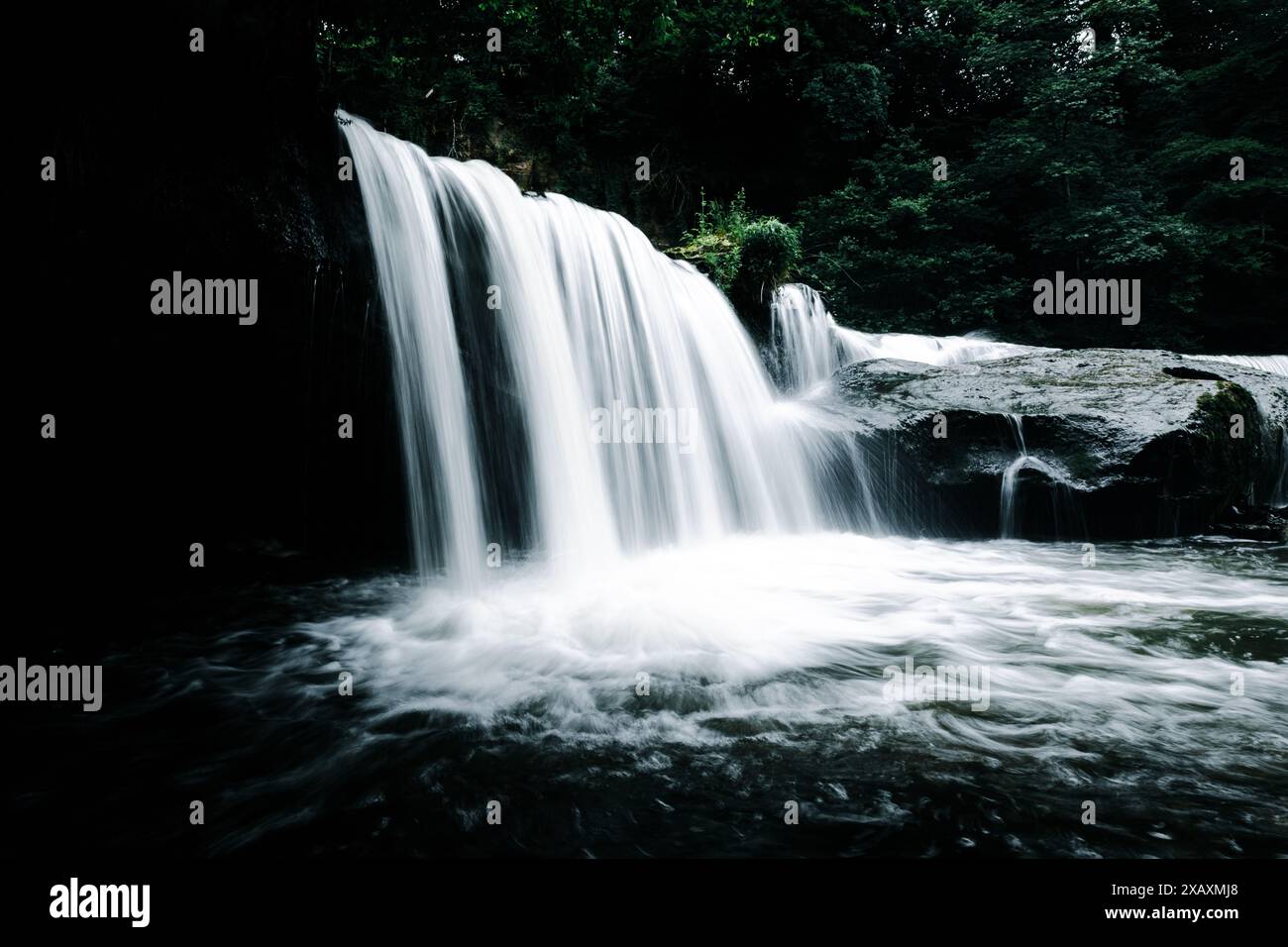 Long exposure shot of the Chavanette waterfall, shot in Rue, Fribourg ...