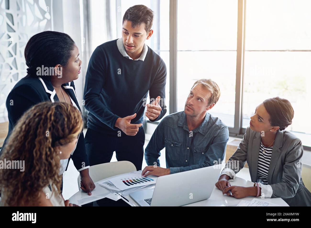 Business people, teamwork and cooperation with feedback, brainstorming ...