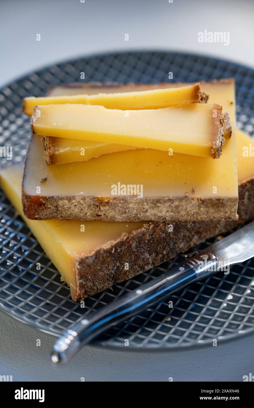 French yellow cheese Comte, varieties unpasteurised cow milk Prestige ...