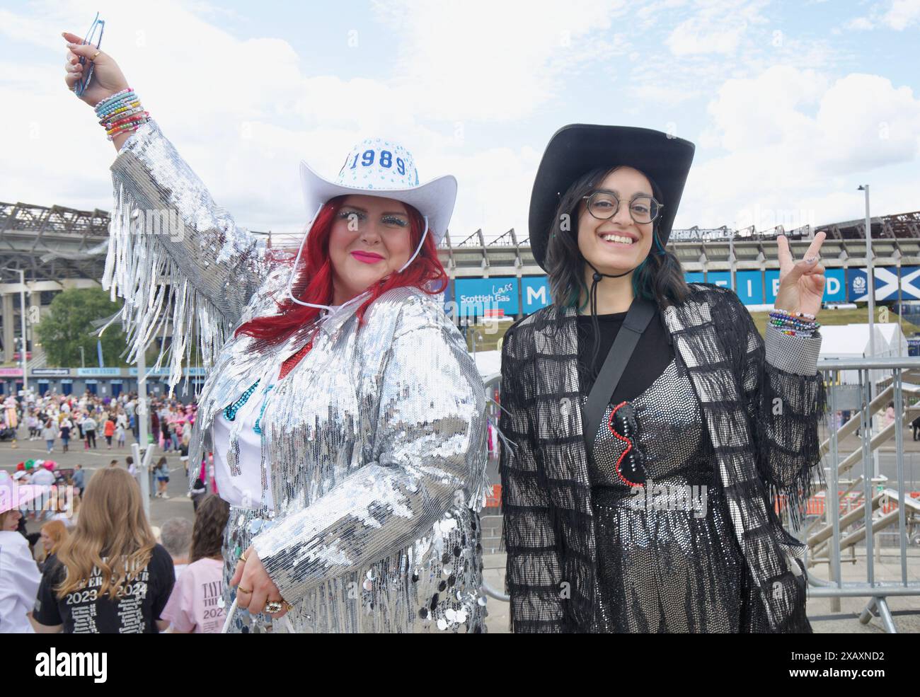 Edinburgh, UK, 9th June 2024: Taylor Swift fans Laura Woods and Pooja ...