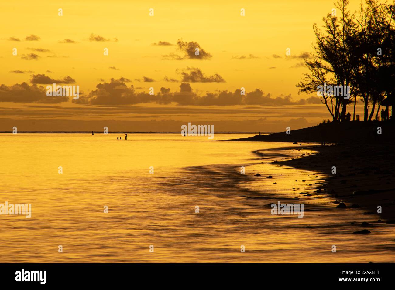 Orange suset on the tropical island Stock Photo - Alamy