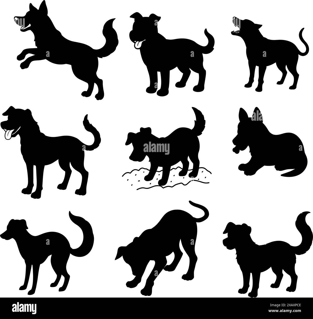 Dog Behaviors silhouette vector set Stock Vector Image & Art - Alamy