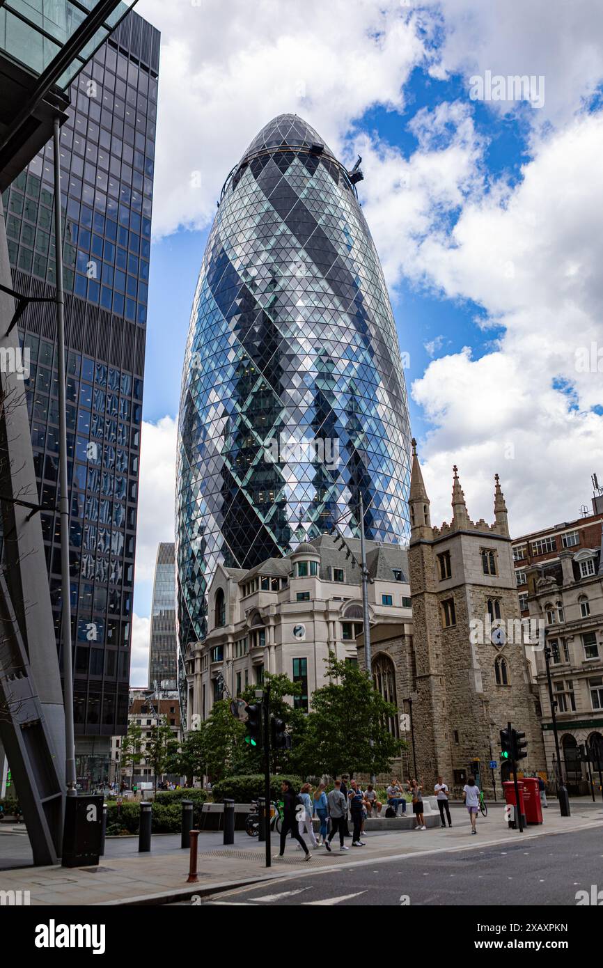 London, England – August 2023 The Gherkin, formally 30 St Mary Axe and ... London, England – August 2023 The Gherkin, formally 30 St Mary Axe and ...