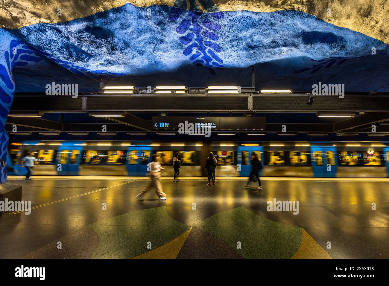 Subway art in Stockholm, T-Centralen metro station at Stockholm Central ...