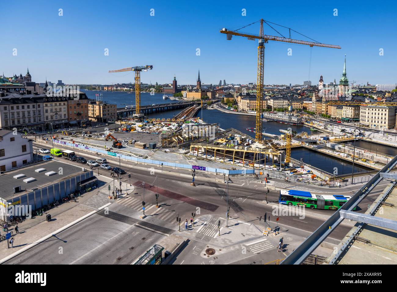 Slussen construction site. The Slussen lock is an important transport ...