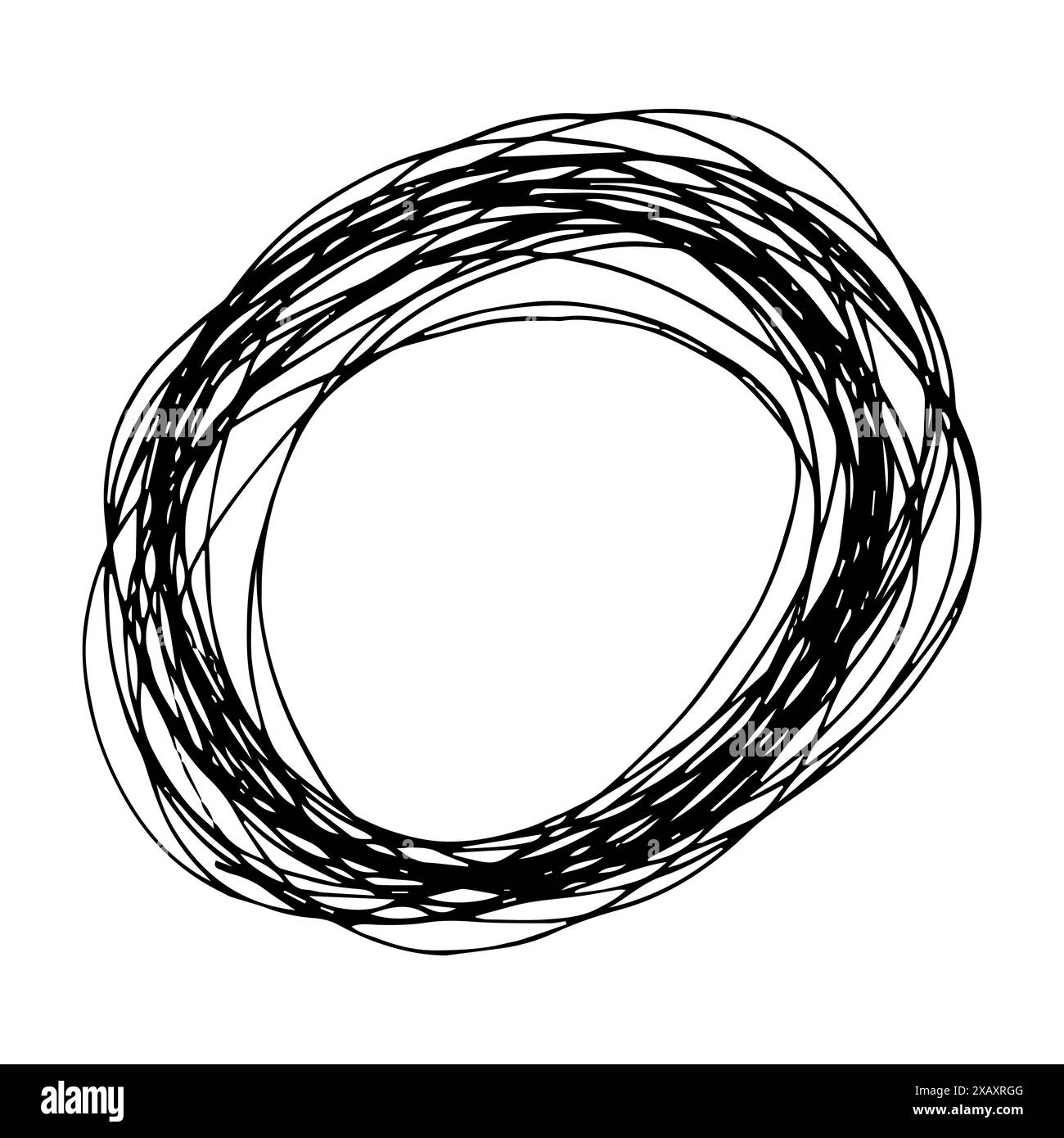 Sketch Hand drawn Ellipse Shape. Abstract Pencil Scribble Drawing. Vector illustration Stock ...