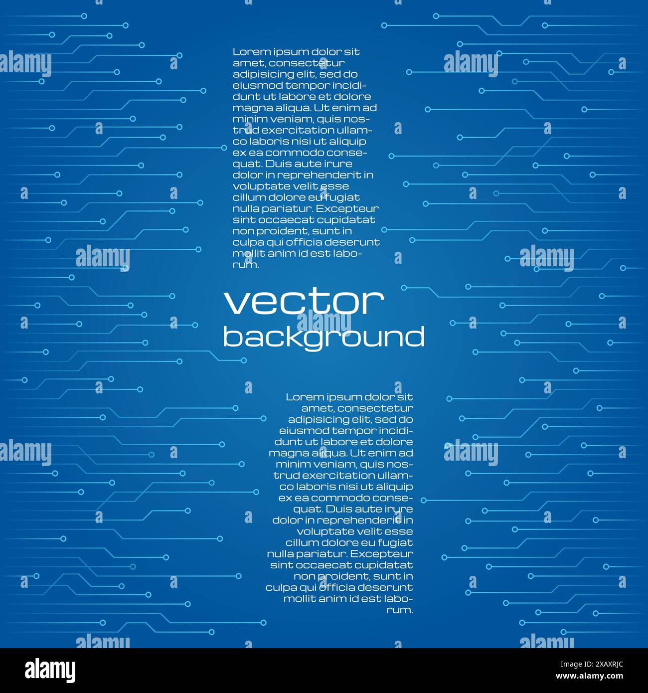 Abstract Technological Blue Background With Elements Of The Microchip
