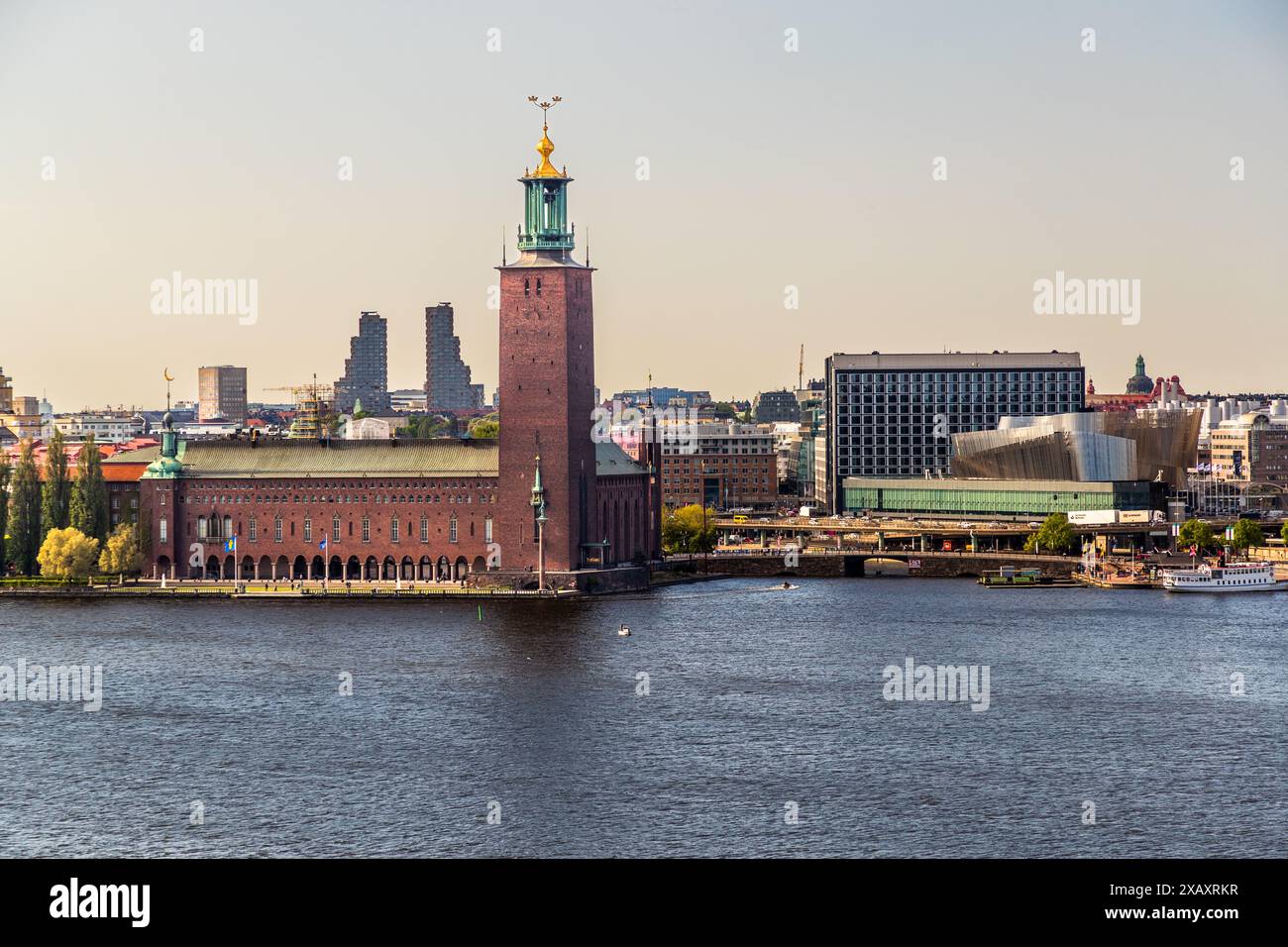 The Stadshuset is one of Stockholm's landmarks. The town hall is a red ...