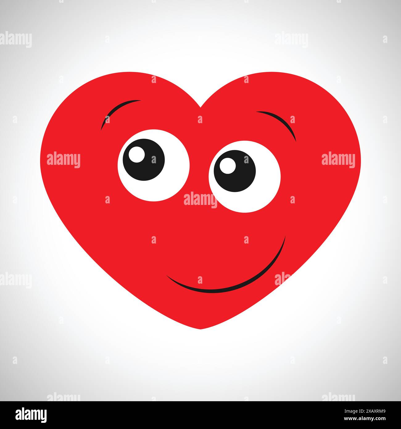 Surprised joyful cartoon heart. Symbol of Love. Vector illustration ...