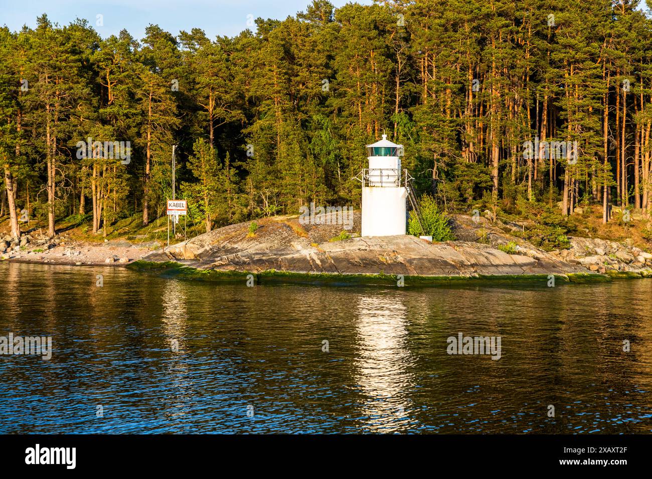 Small lighthouse on an archipelago island near Stockholm. Impression ...