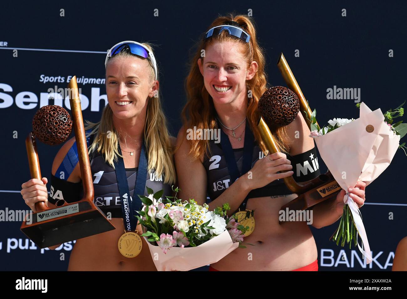 Ostrava, Czech Republic. 09th June, 2024. From right Kelly Cheng and ...