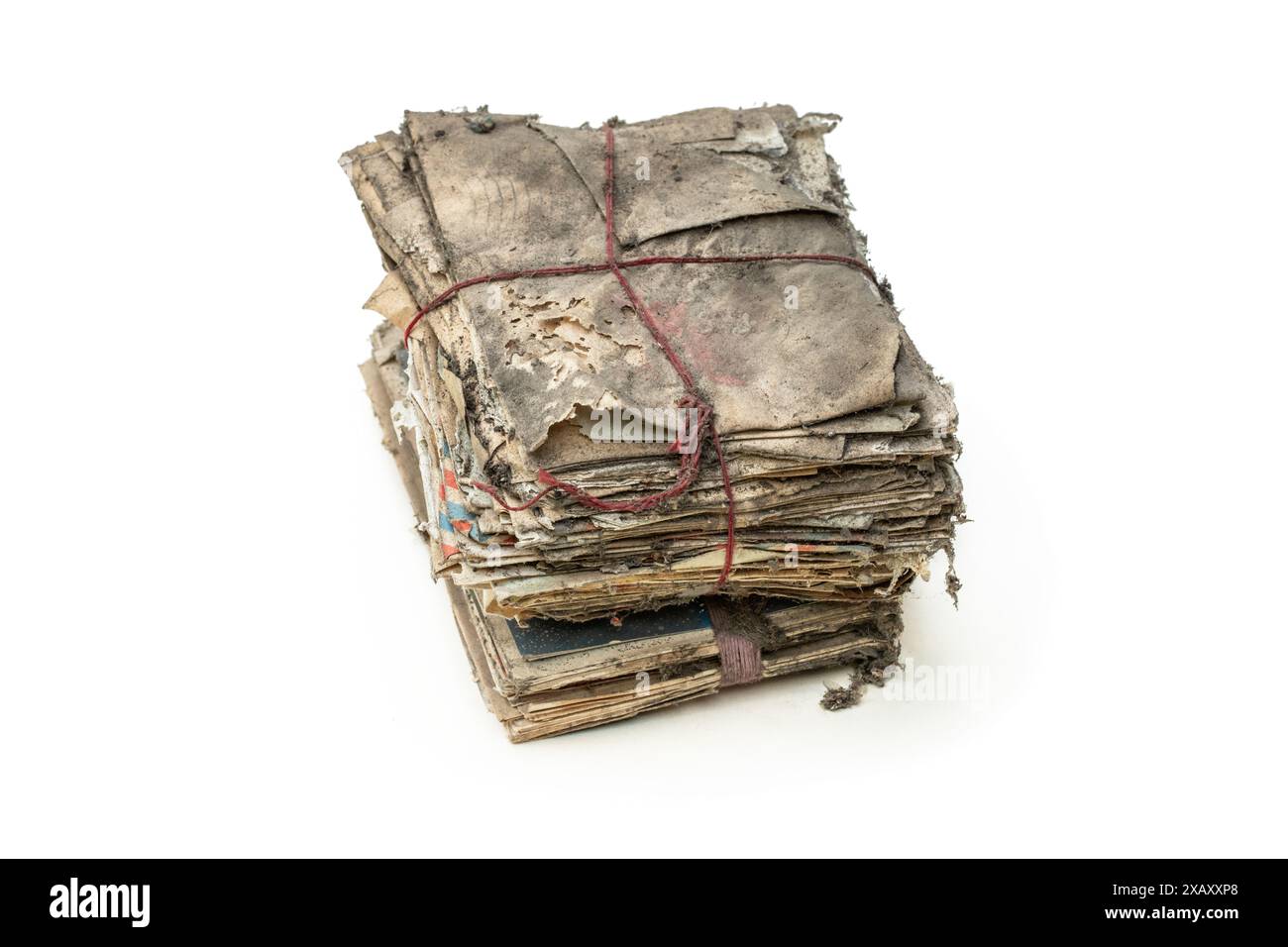 Stack of old aged letters isolated on white Stock Photo - Alamy