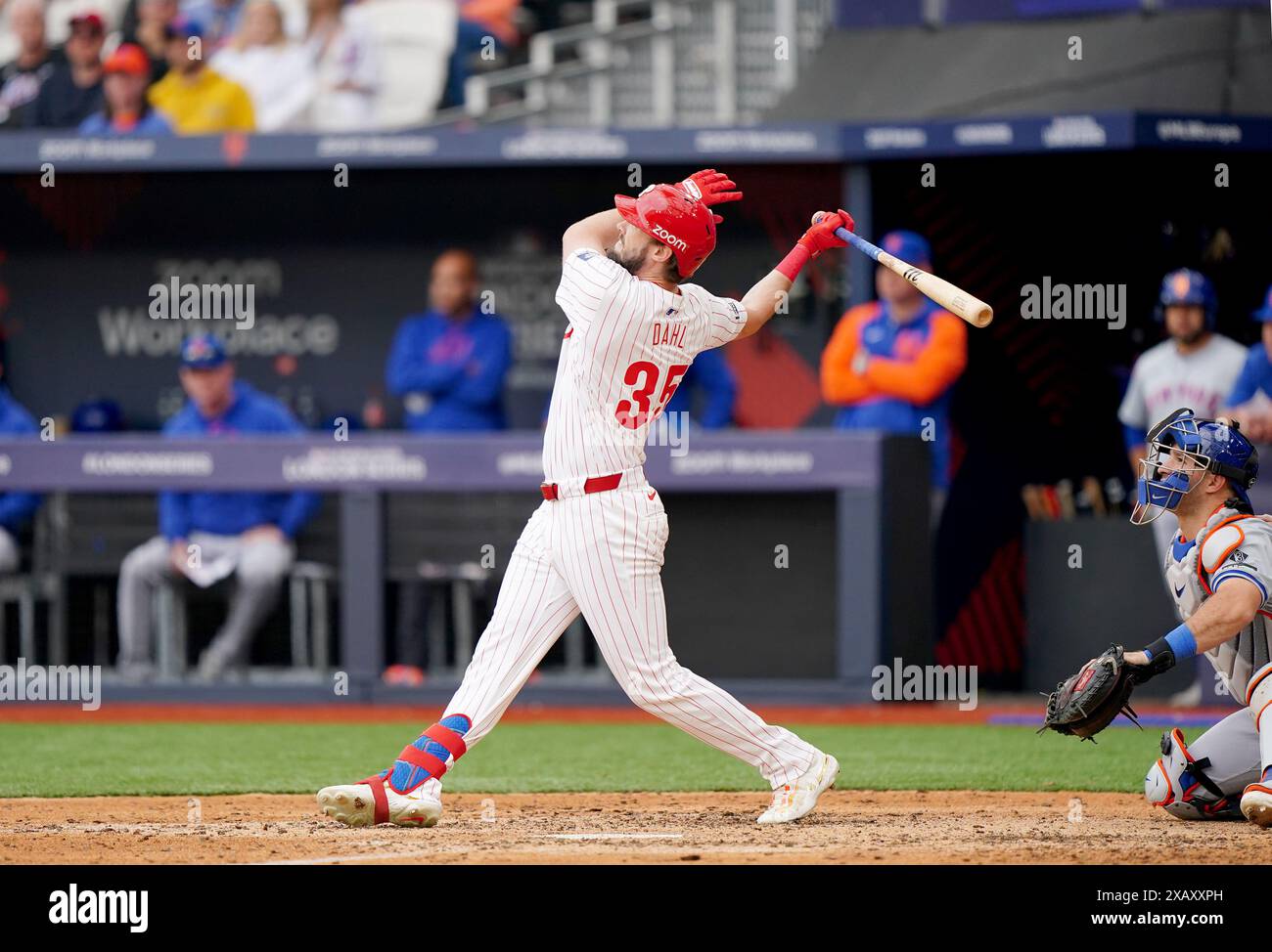Philadelphia Phillies' David Dahl hit a home run during game two of the ...