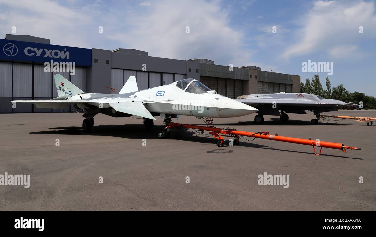 Su-57 is a twin-engine stealth multirole fighter aircraft developed by ...