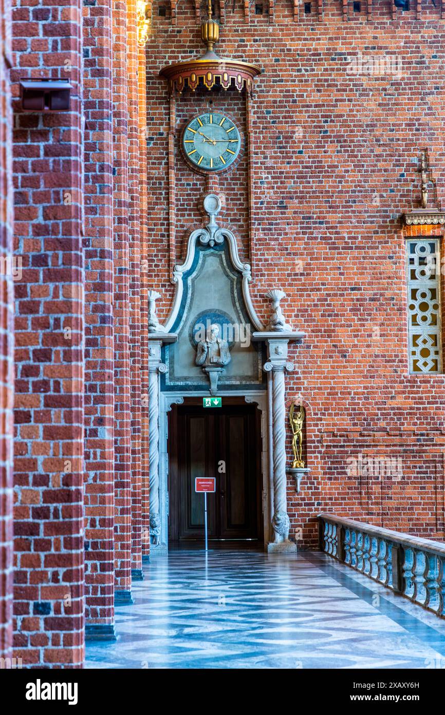 Upper gallery in the Blue Hall. The Nobel Prize winners enter the hall ...