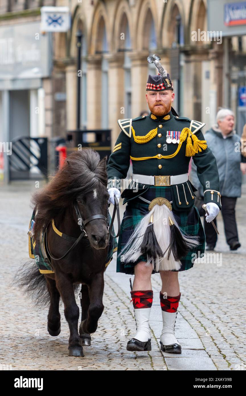 Elgin, Moray, Scotland, UK. 8 June 2024. Plainstones, High Street ...