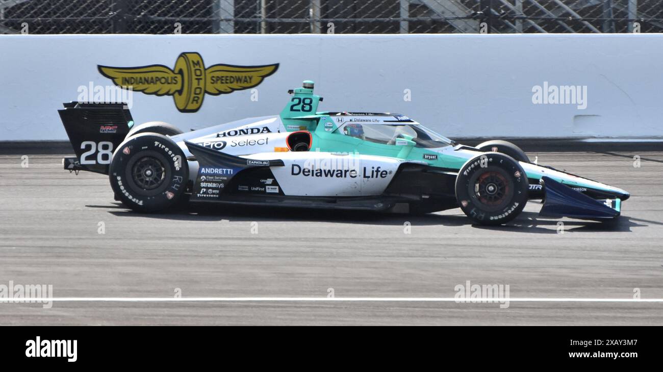 IndyCar driver Marcus Ericsson competing in the Indianapolis Grand Prix ...