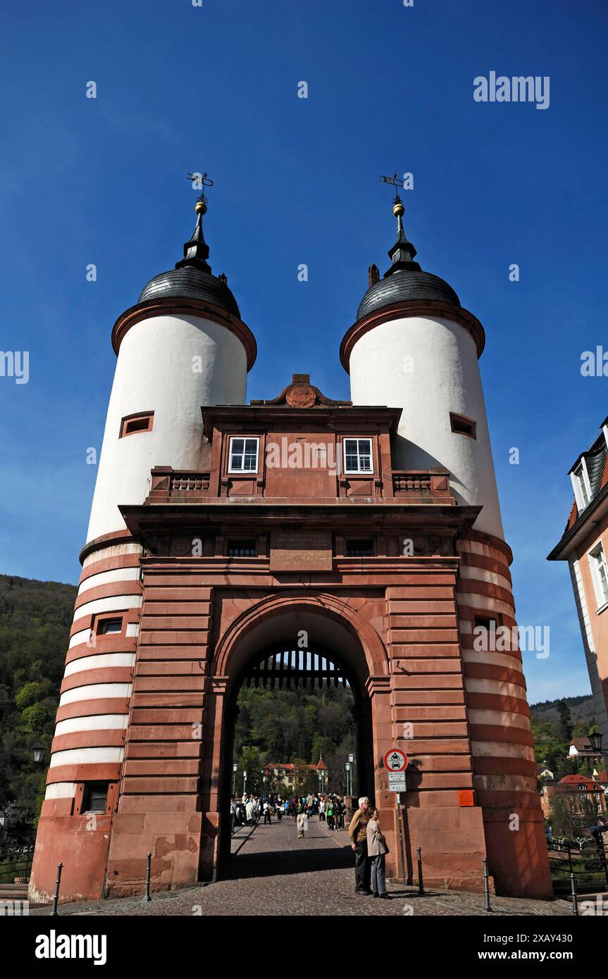 Medieval bridge gate, Baroque towers 1799, Obere Neckarstrasse 2 ...