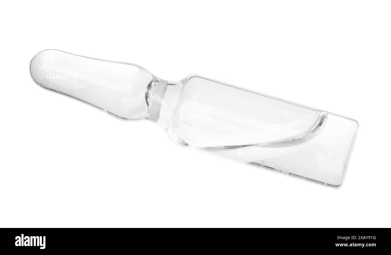 Glass ampoule with liquid isolated on white Stock Photo - Alamy