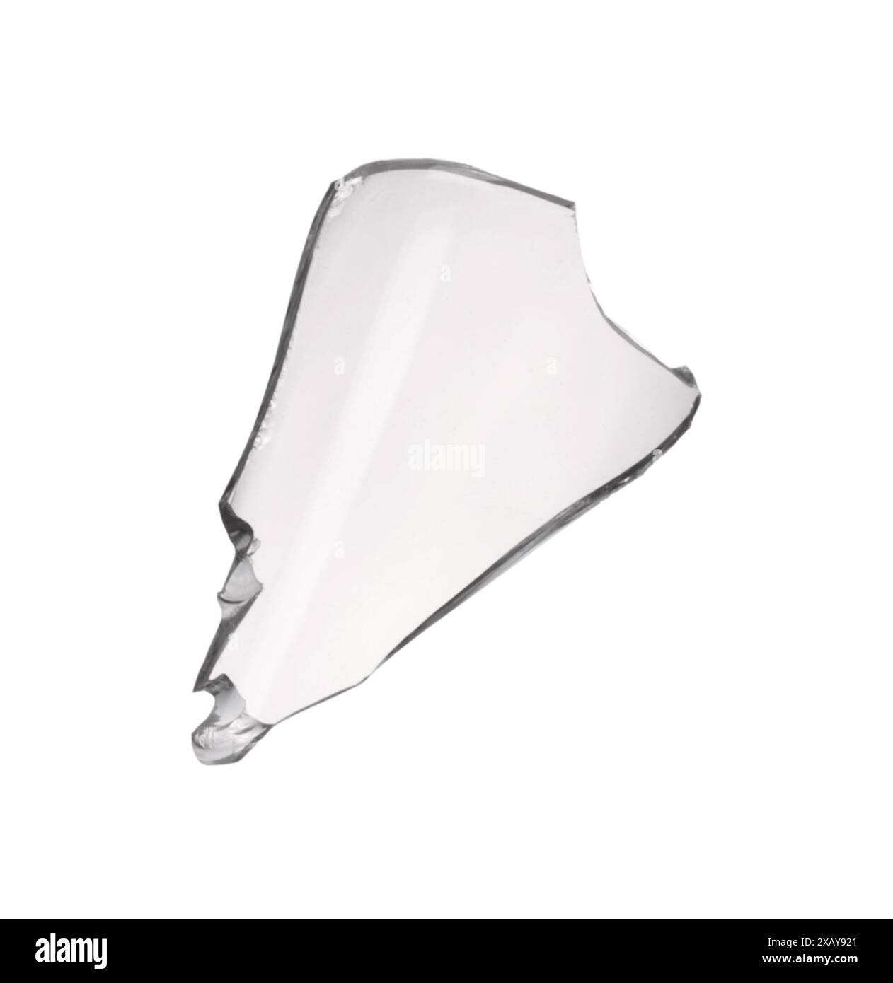 Piece of broken glass isolated on white Stock Photo - Alamy