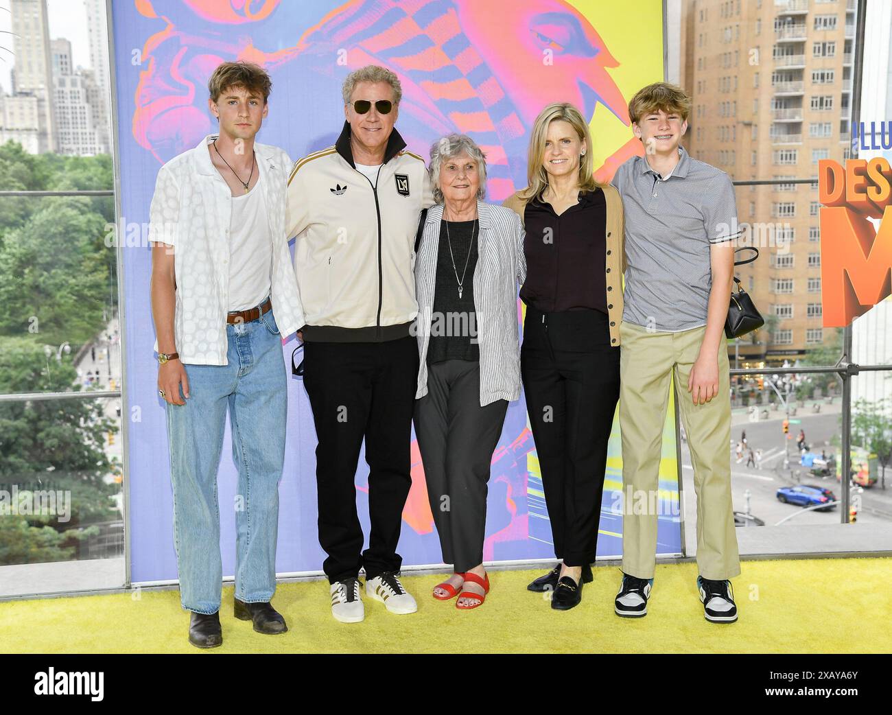 Will Ferrell, second from left, poses with his family at the premiere ...